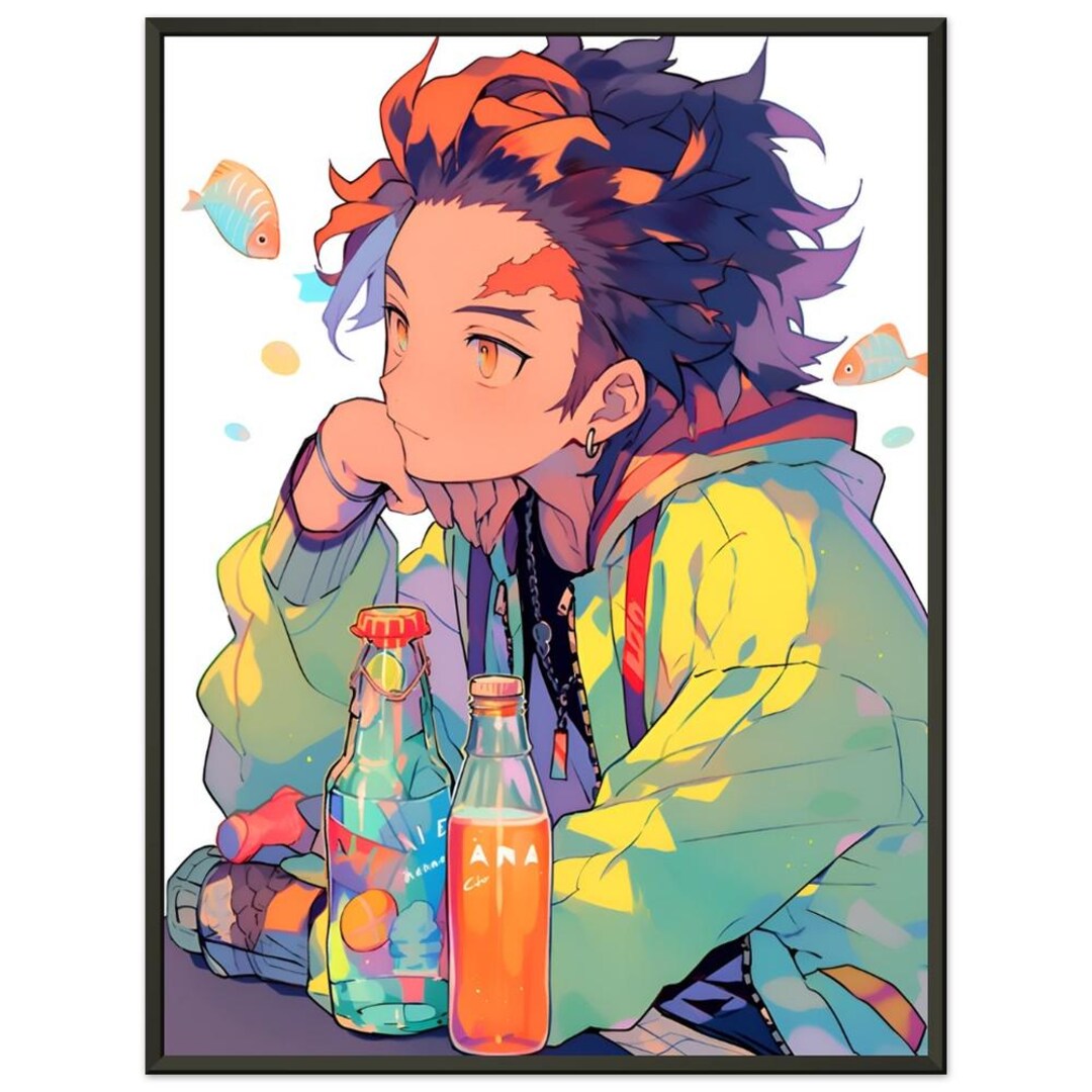 Tanjiro Chilling Demon Slayer Custom Art Poster Canvas Frame Gift for ...