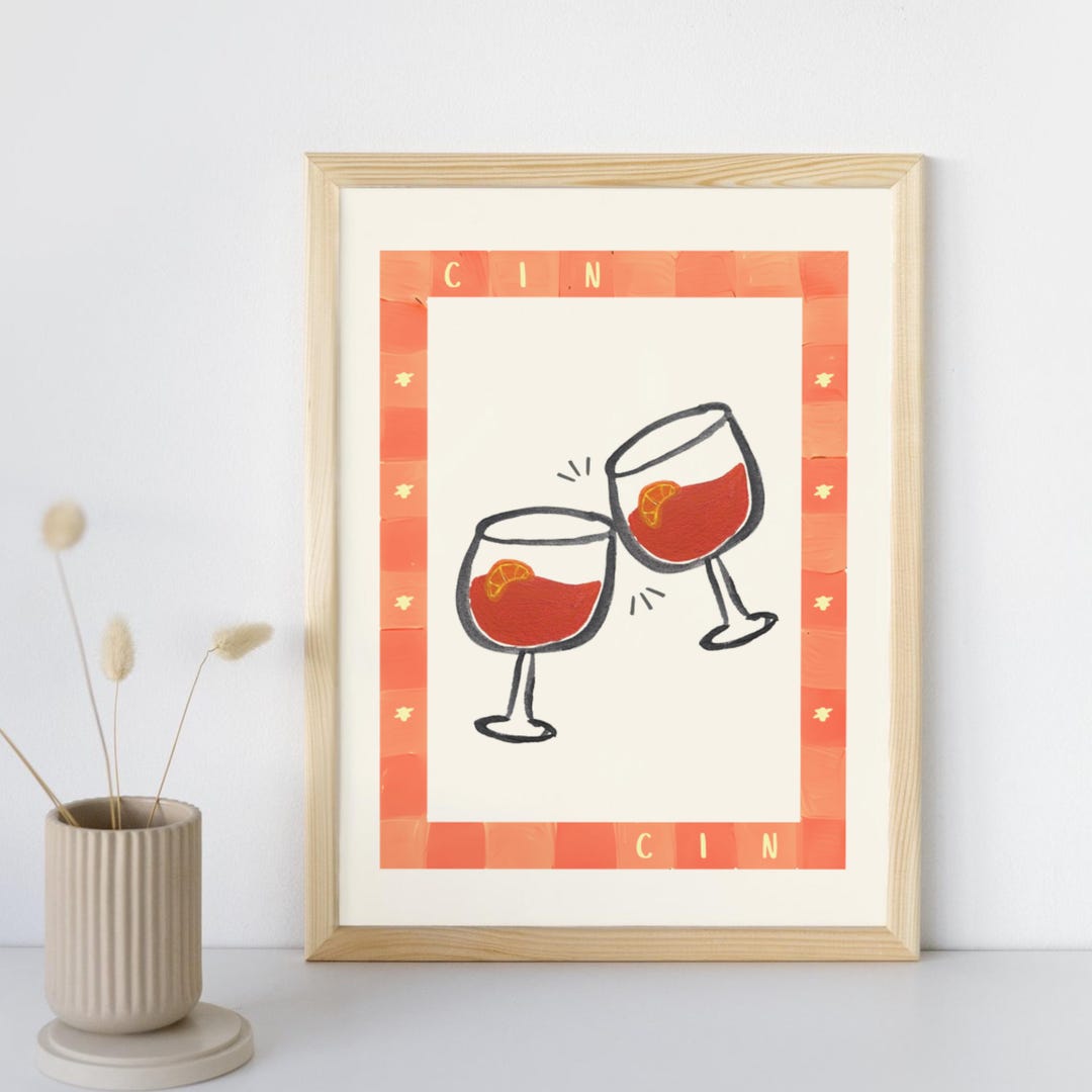 Aperol Spritz Print, Cheers Print, Cin Cin, Drink Print, Italian Print ...