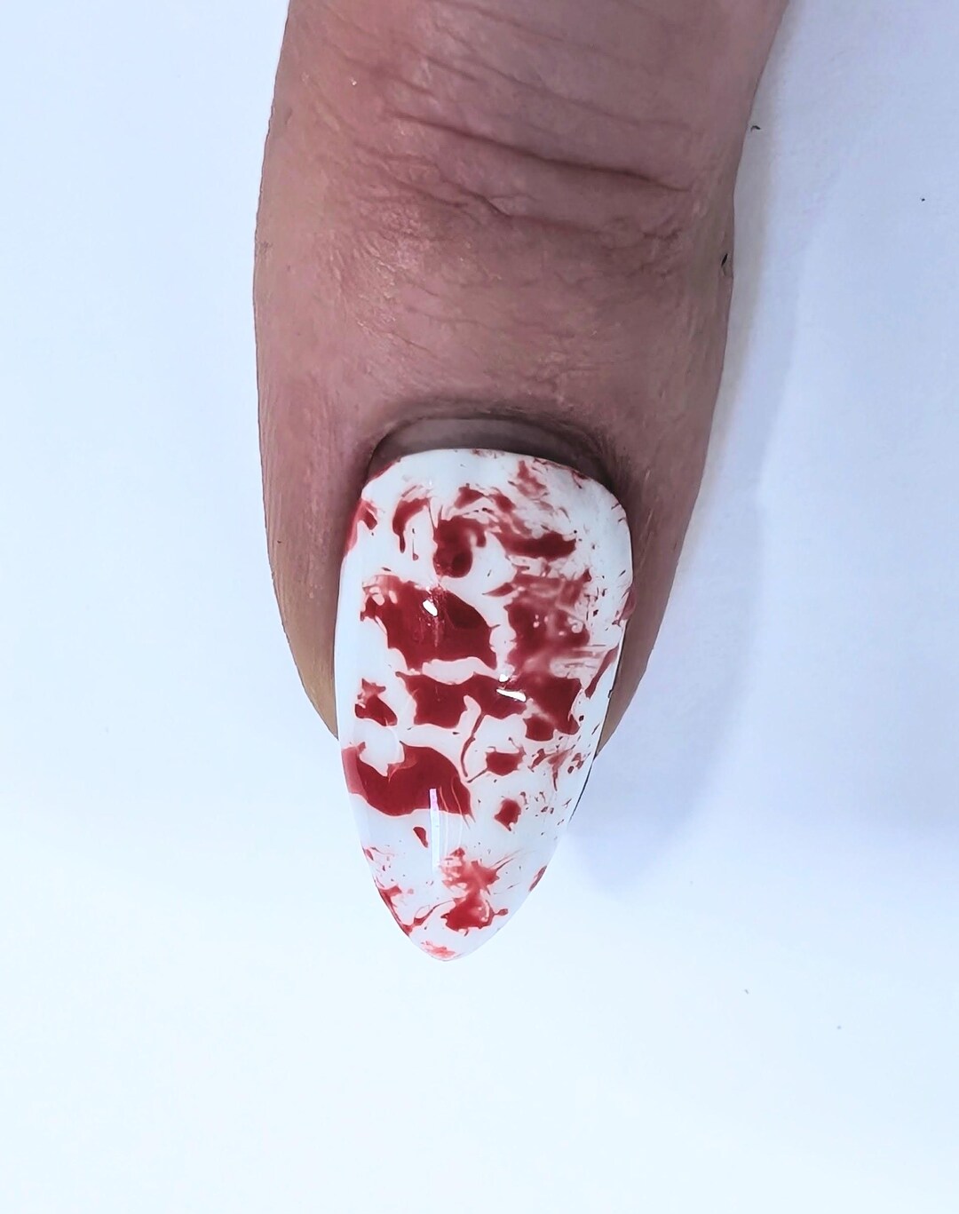 Halloween Blood Splatter Gore Press on Nails | Red and White Nails ...