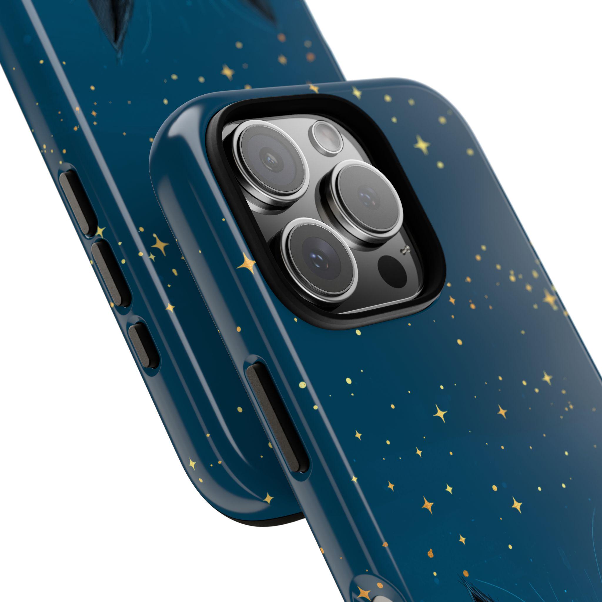 Starry Night Black Cat Phone Case, Fun Cat iPhone 12, 13, 14, 15, 16 ...