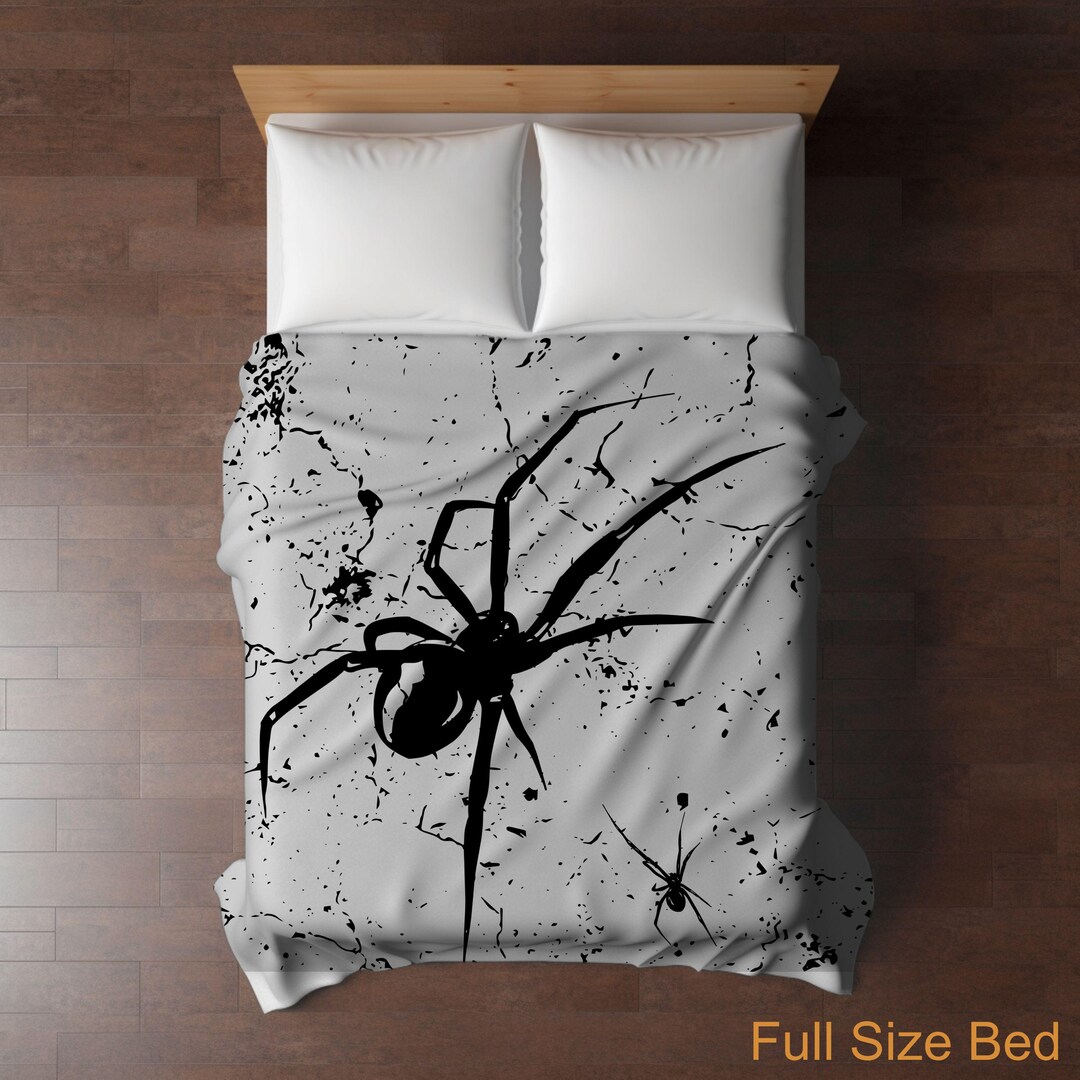Black Spider Blanket, Grunge Aesthetic, Spider Lover Gift, Sherpa ...