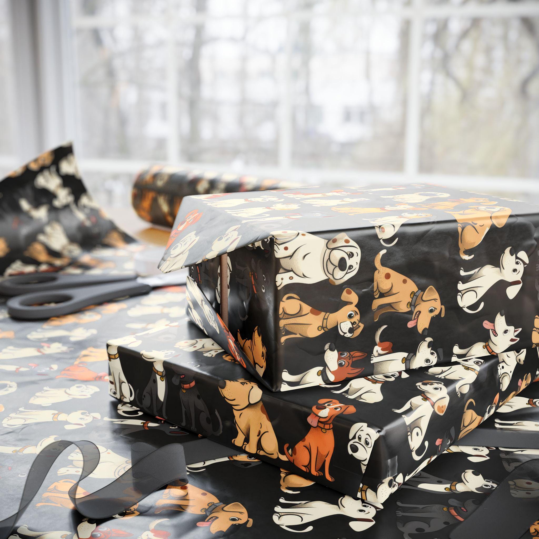 Cute Dogs Gift Wrap, Dog Lover Wrapping Paper, Wrapping Paper Rolls, 3 ...