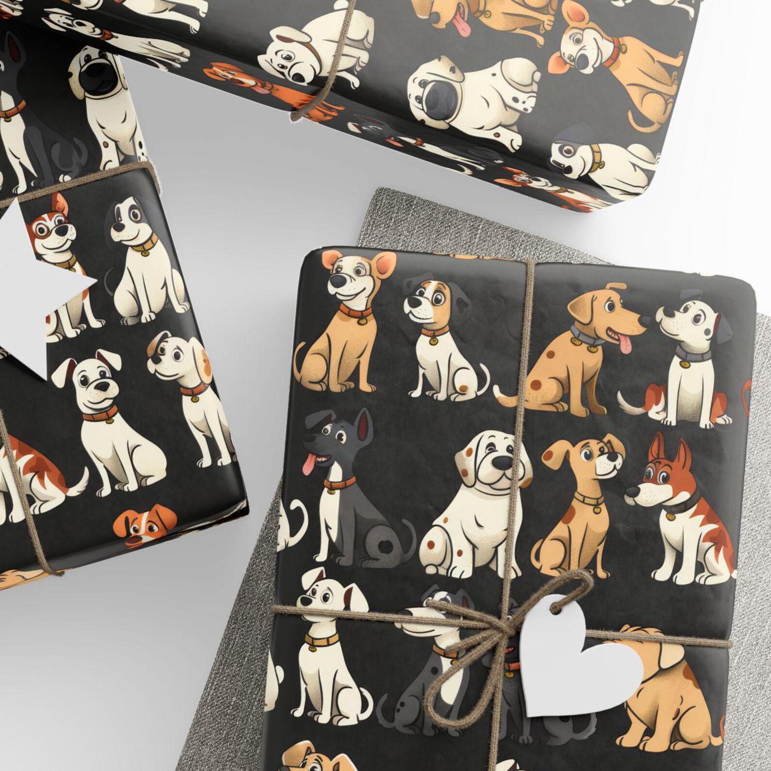 Cute Dogs Gift Wrap, Dog Lover Wrapping Paper, Wrapping Paper Rolls, 3 ...