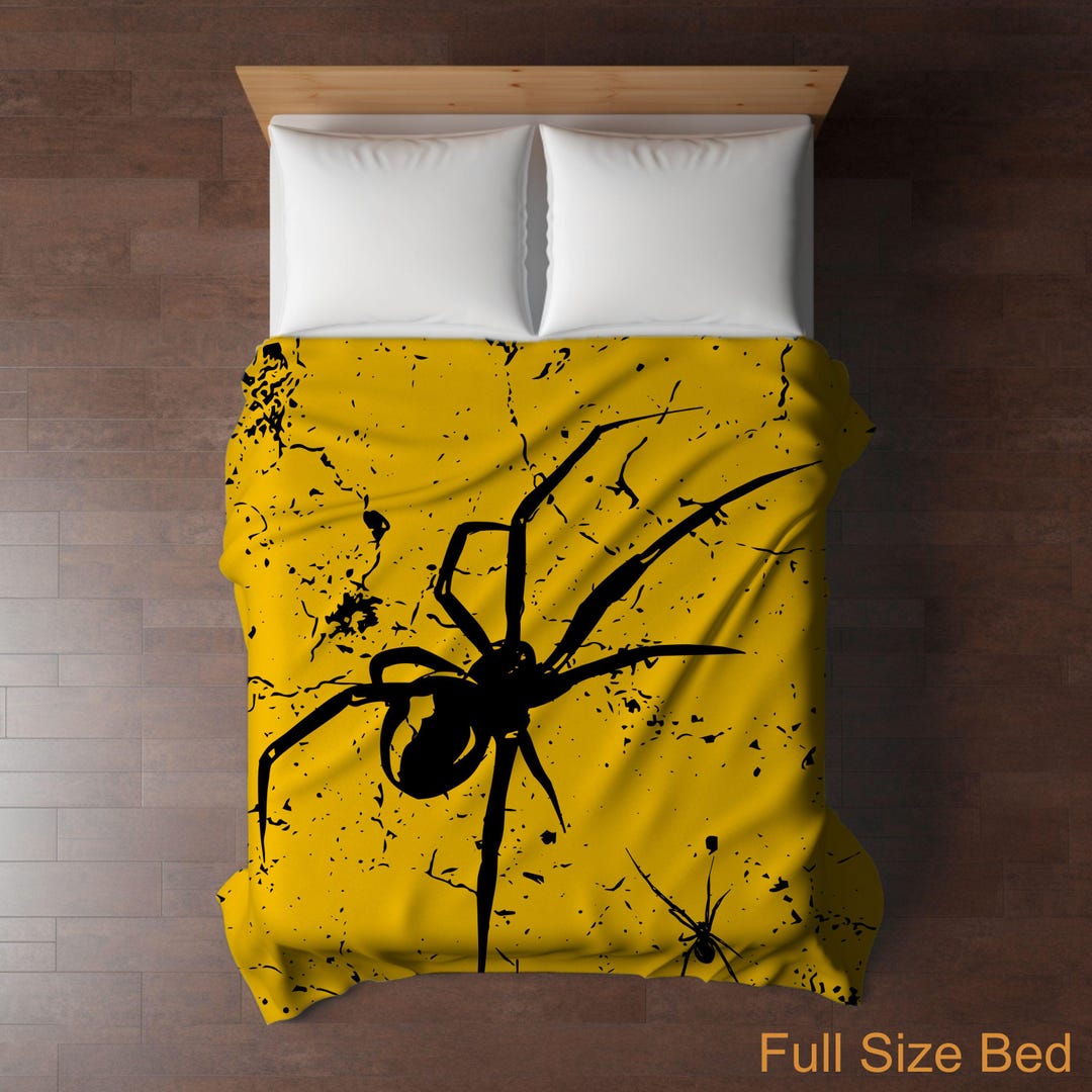 Black Spider Blanket, Creepy Spider Design, Grunge Aesthetic, Halloween ...