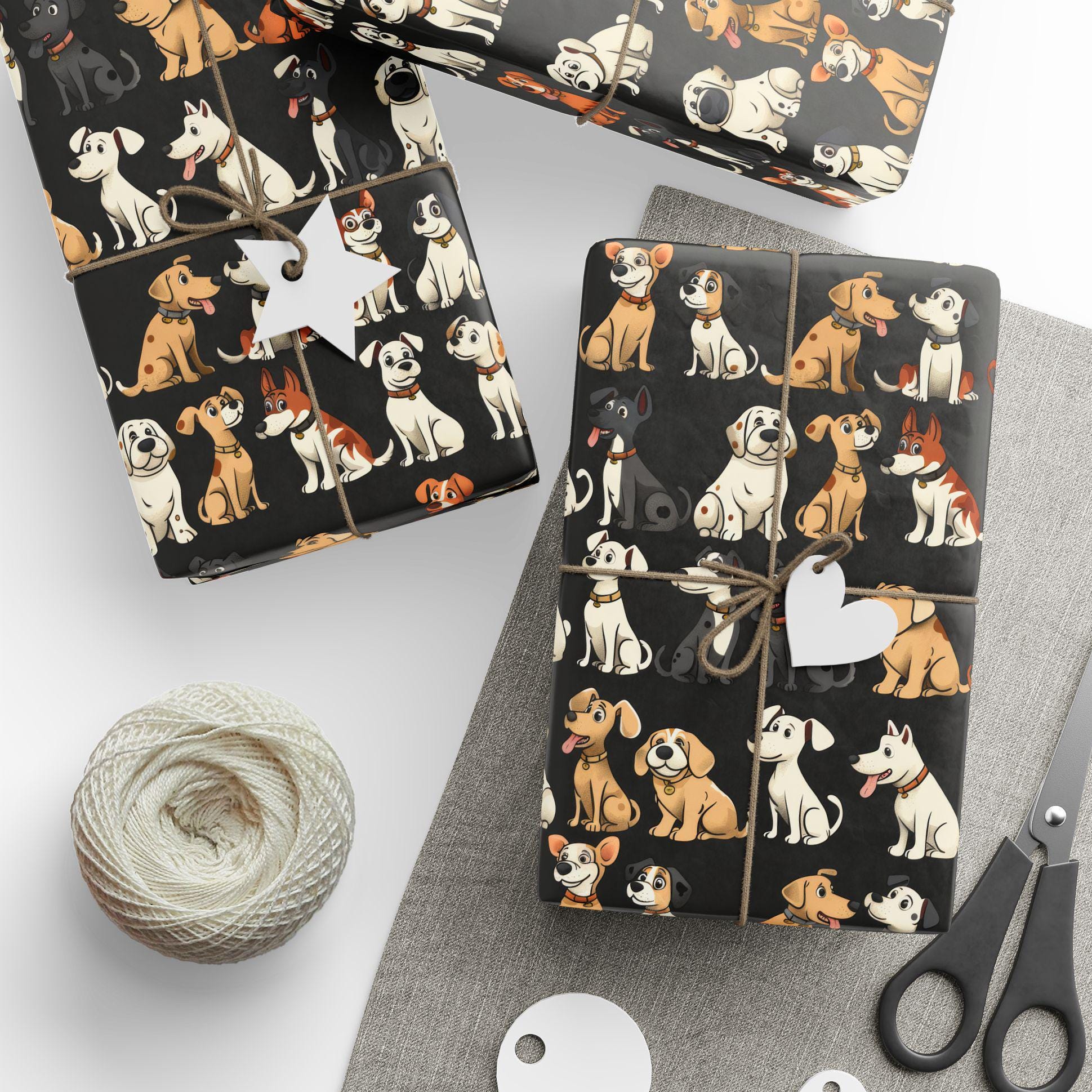 Cute Dogs Gift Wrap, Dog Lover Wrapping Paper, Wrapping Paper Rolls, 3 ...