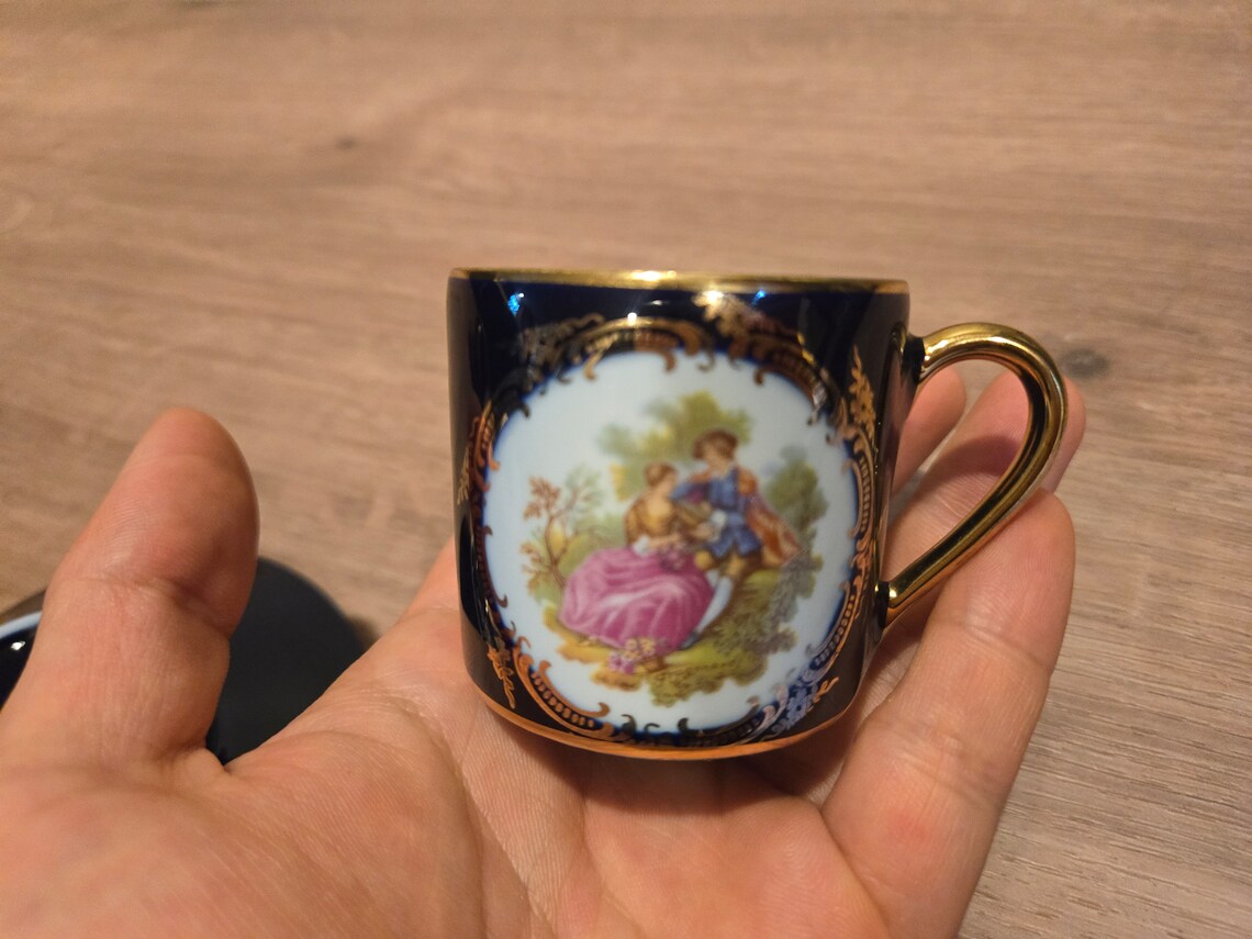 Limoges Castel France 22k Gold Teacup and Saucer Set Vintage Made in ...