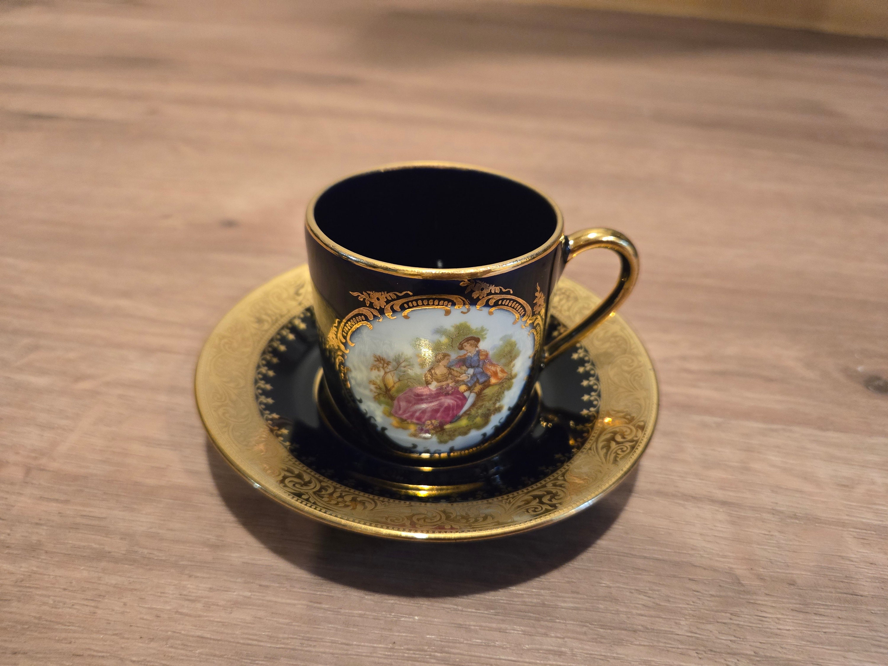 Limoges Castel France 22k Gold Teacup and Saucer Set Vintage Made in ...