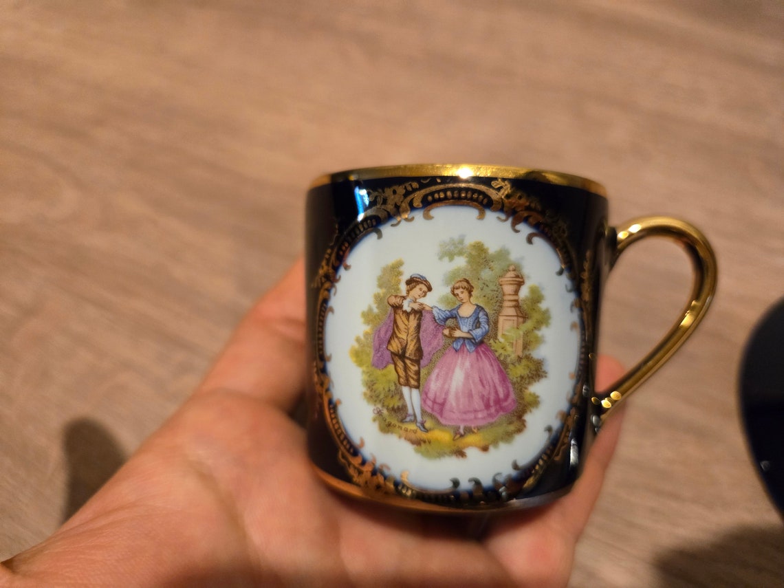 Limoges Castel France 22k Gold Teacup and Saucer Set Vintage Made in ...