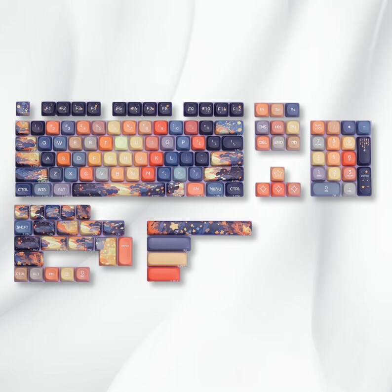 129 Key Starry Sky MOA Profile Keycaps Set for Mechanical Keyboard, PBT ...