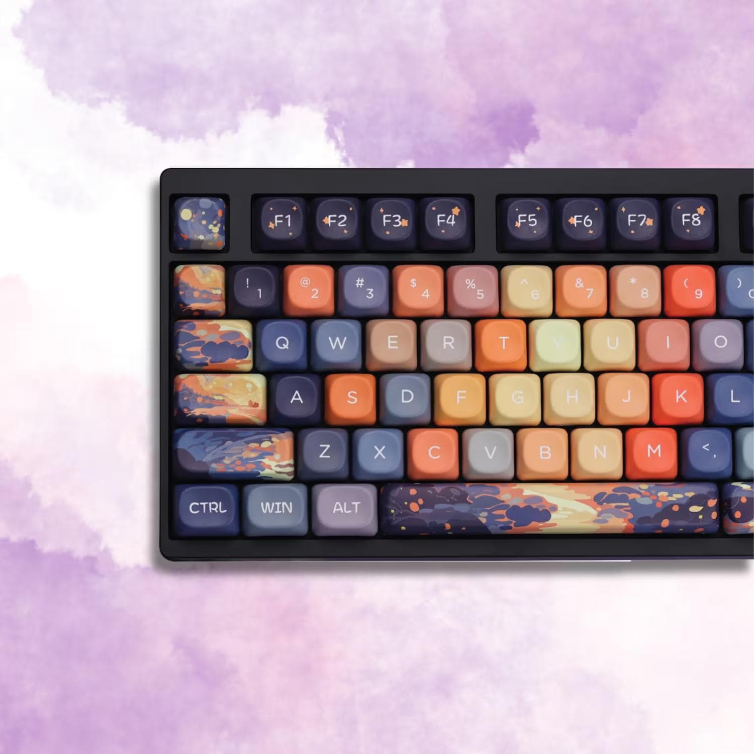 129 Key Starry Sky MOA Profile Keycaps Set for Mechanical Keyboard, PBT ...