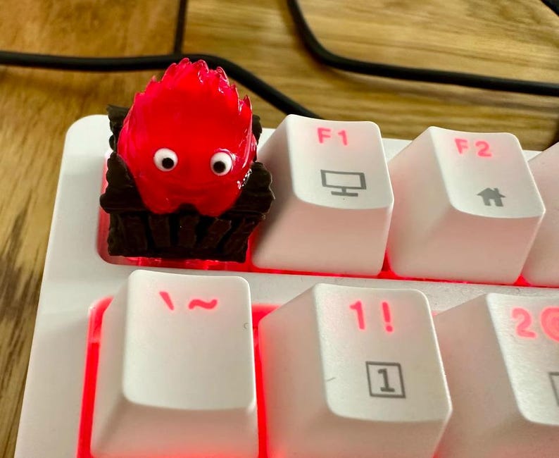 Howl's Moving Castle Calcifer Themed Keycaps Cute Artisan Backlit ...
