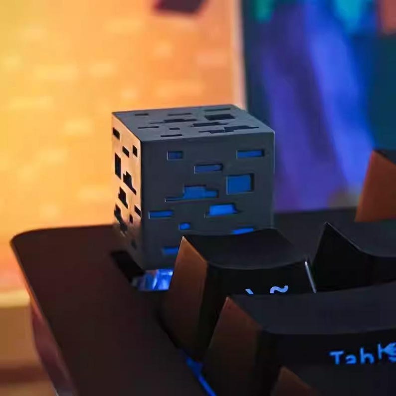 Minecraft Artisan Block Keycaps, 3D Minecraft Diamond, Red Stone, Gold ...