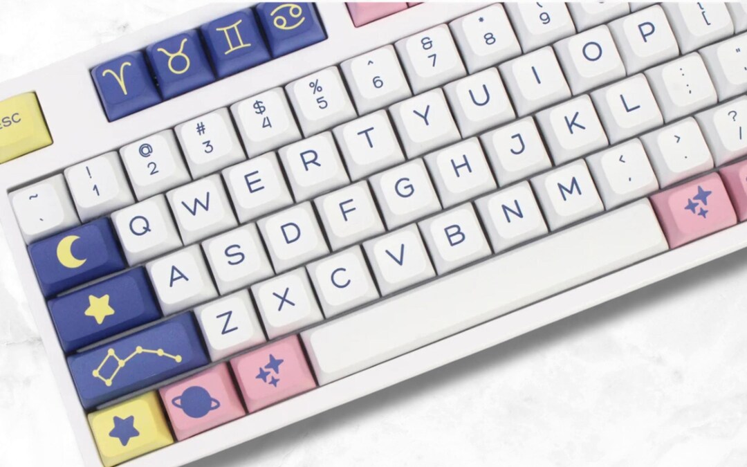 134 Key Constellation Space Theme Keycaps Set, PBT Dye-sub Keycaps, XDA ...