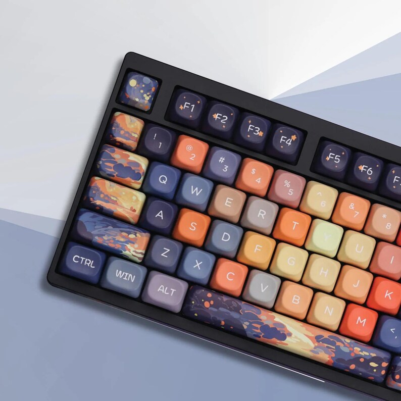 129 Key Starry Sky MOA Profile Keycaps Set for Mechanical Keyboard, PBT ...