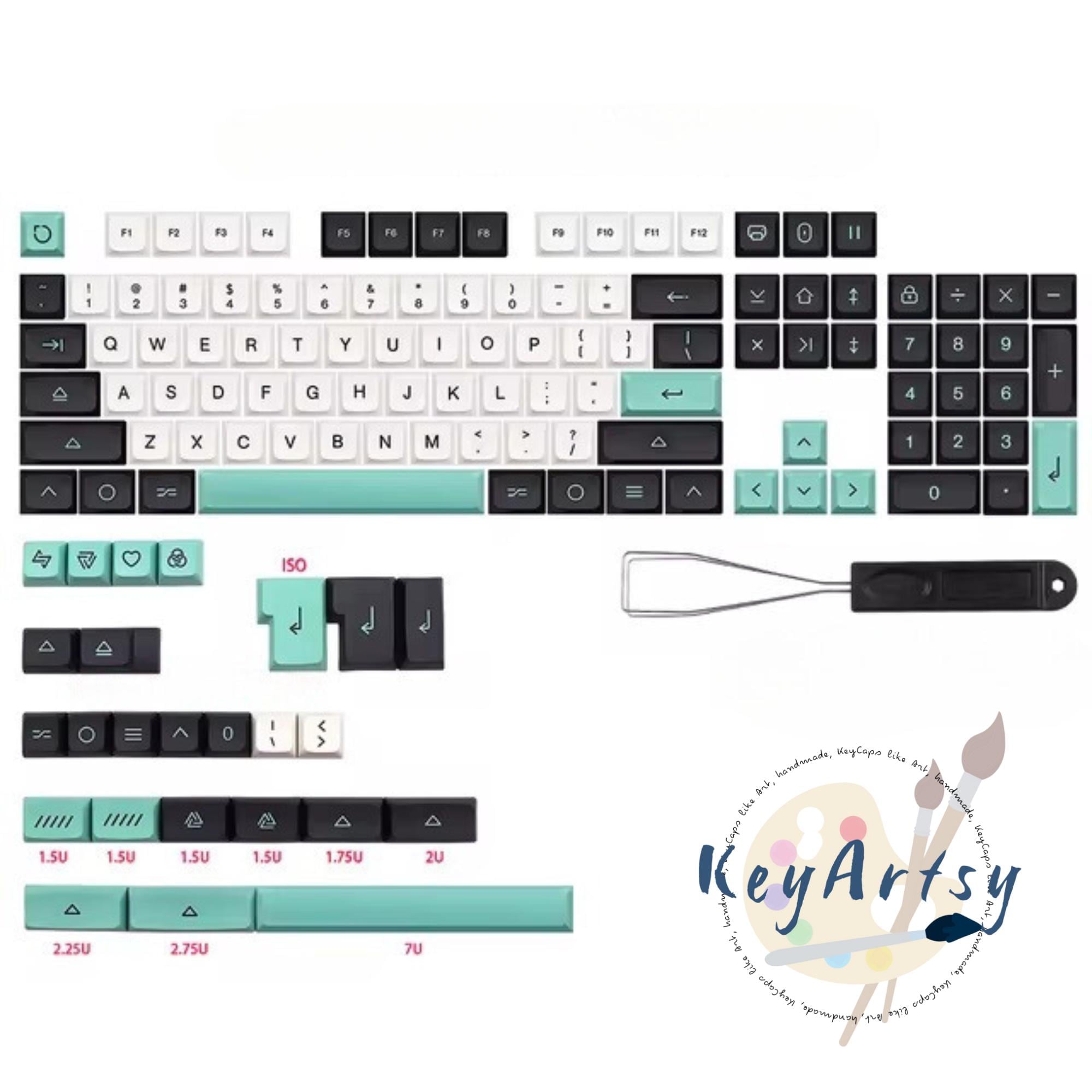 130 Keys Geoma Theme Keycaps Set, XDA Height MX Switch Keycaps for ...