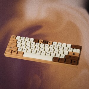 143 Keys Coffee Cat Theme Keycaps Set, 5 Side Dye-sub PBT Keycaps, XDA ...