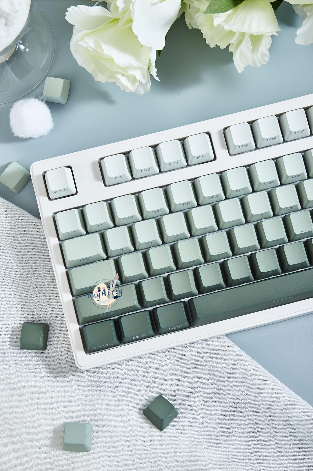 134 Key Seagrass Gradient Keycaps Set, Side-engraved Keycaps, OEM ...