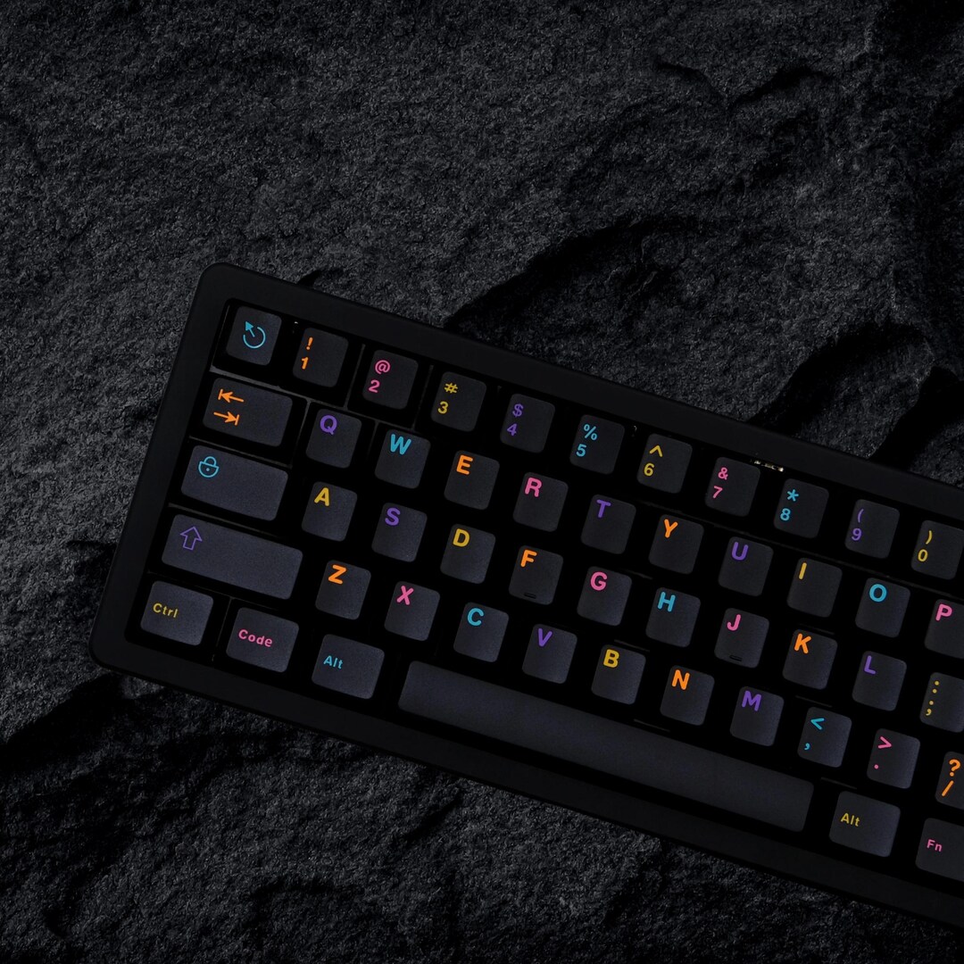 136 Key Black Underworld Theme Keycaps Set, Double Shot PBT Keycaps ...