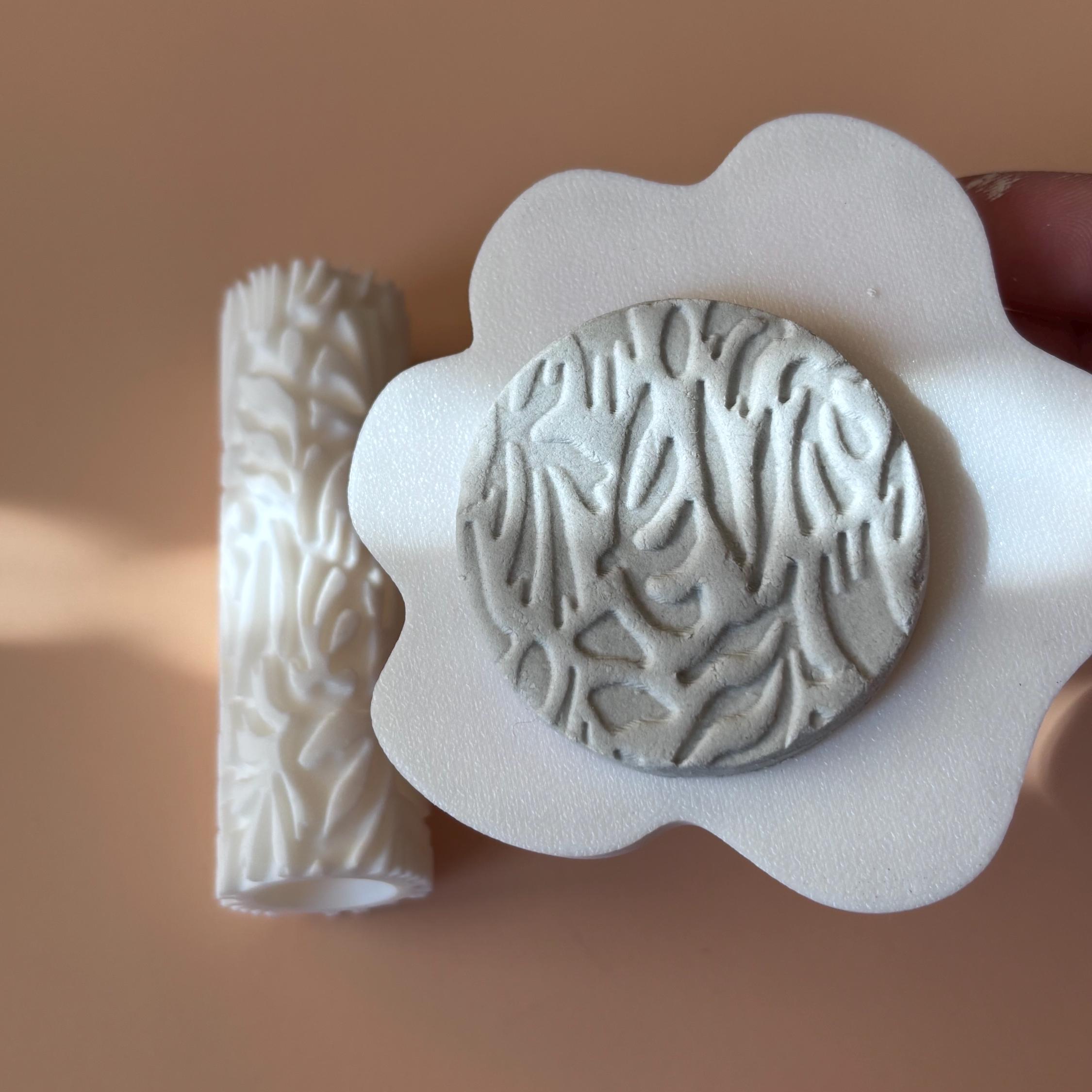 Leaf Pattern Texture Roller | Nature-inspired Clay Roller | Embossed ...