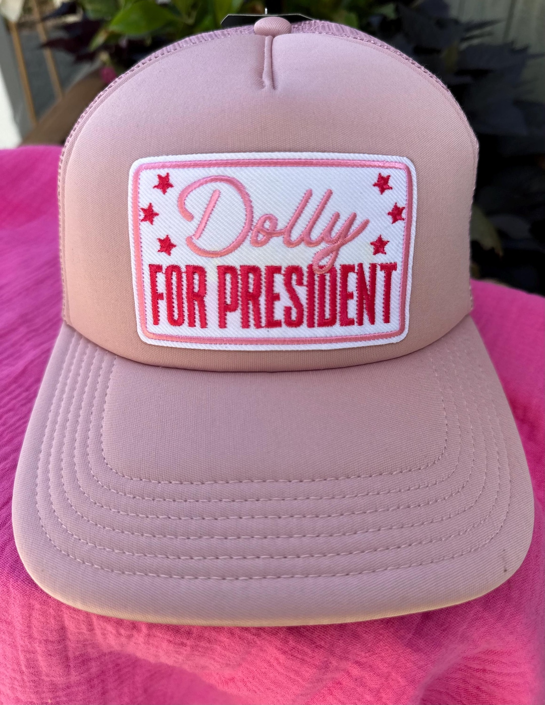 Dolly Parton for President Pink Trucker Snapback Hat - Etsy