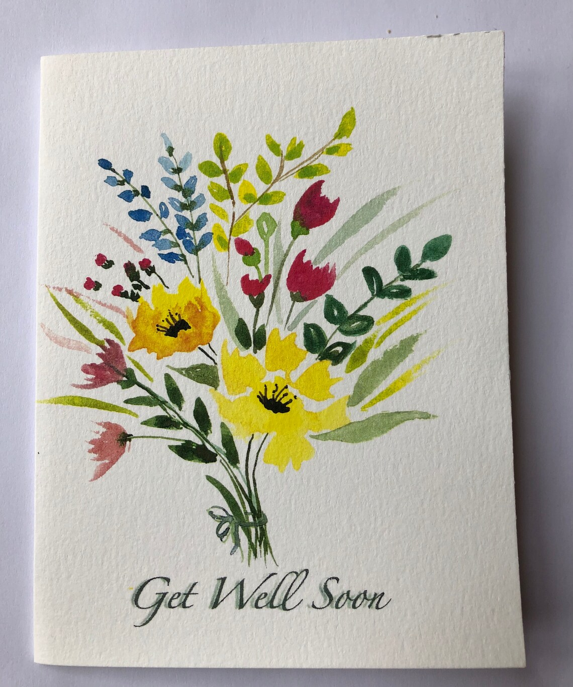Get Well Soon Card Watercolor Card Flowers - Etsy