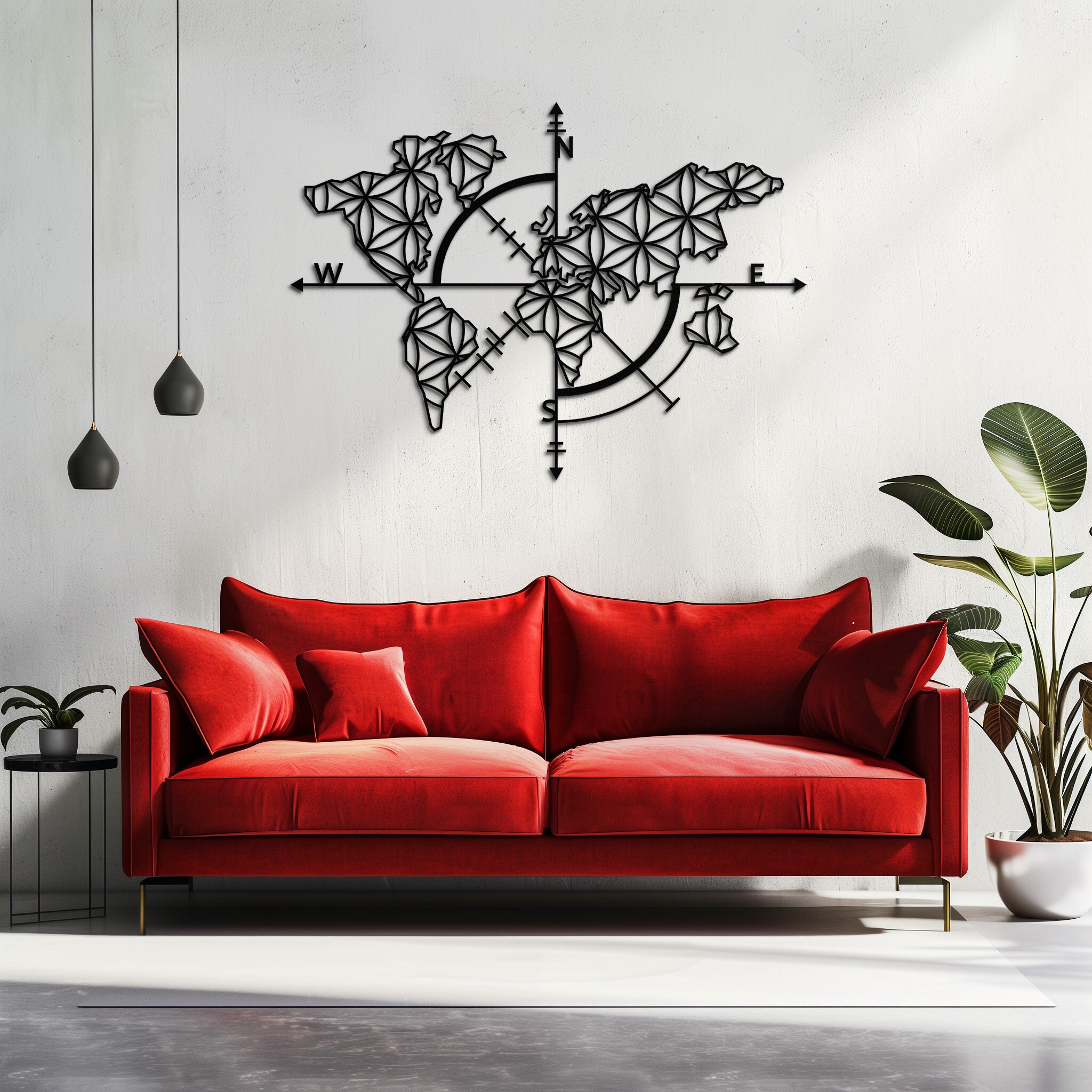 World Map Metal Wall Art, Wall Art Design, World Map Figure, Wall ...