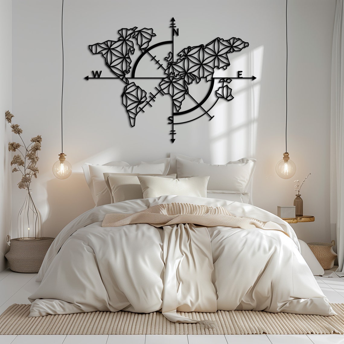 World Map Metal Wall Art, Wall Art Design, World Map Figure, Wall ...