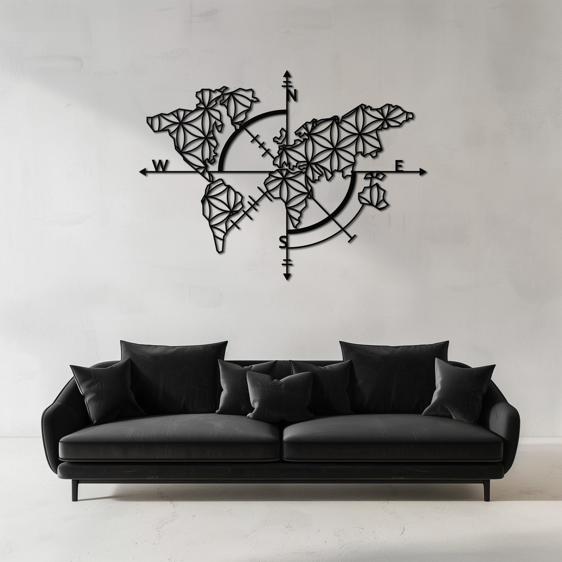 World Map Metal Wall Art, Wall Art Design, World Map Figure, Wall ...
