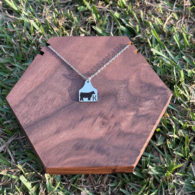 Cow Tag Necklace - Etsy