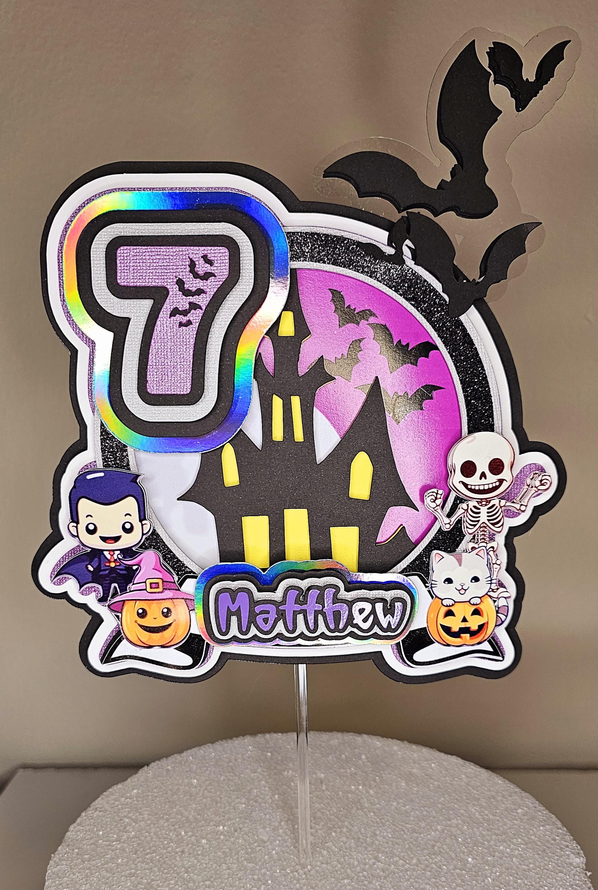 Vampire Birthday Cake Topper: 3D Haunted Halloween Party Decor - Etsy