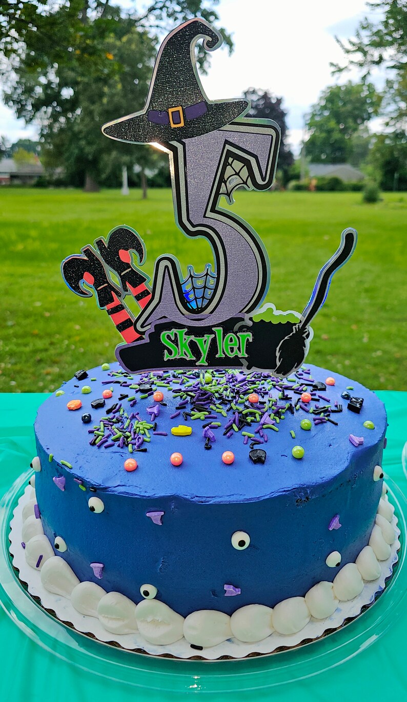 Halloween Themed Cake Topper, Witch Cake Topper, Halloween Birthday Cake Topper, Witch Decor ...
