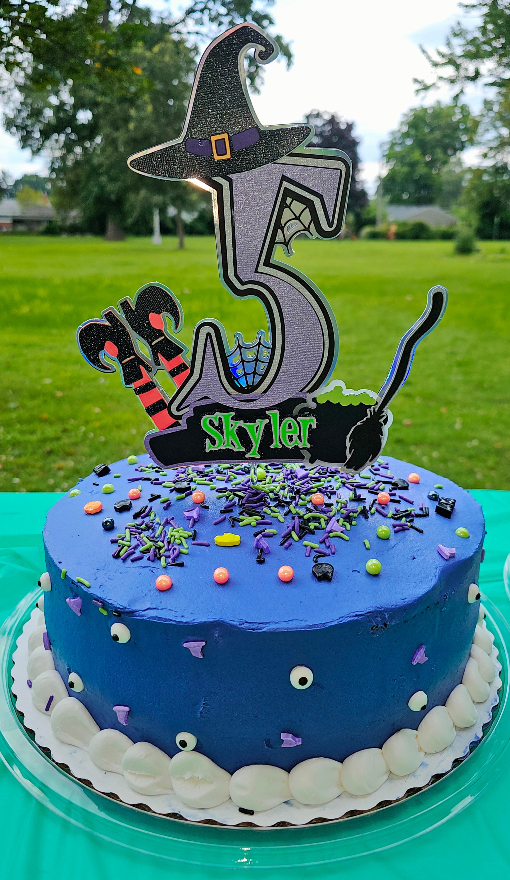 Halloween Themed Cake Topper, Witch Cake Topper, Halloween Birthday ...