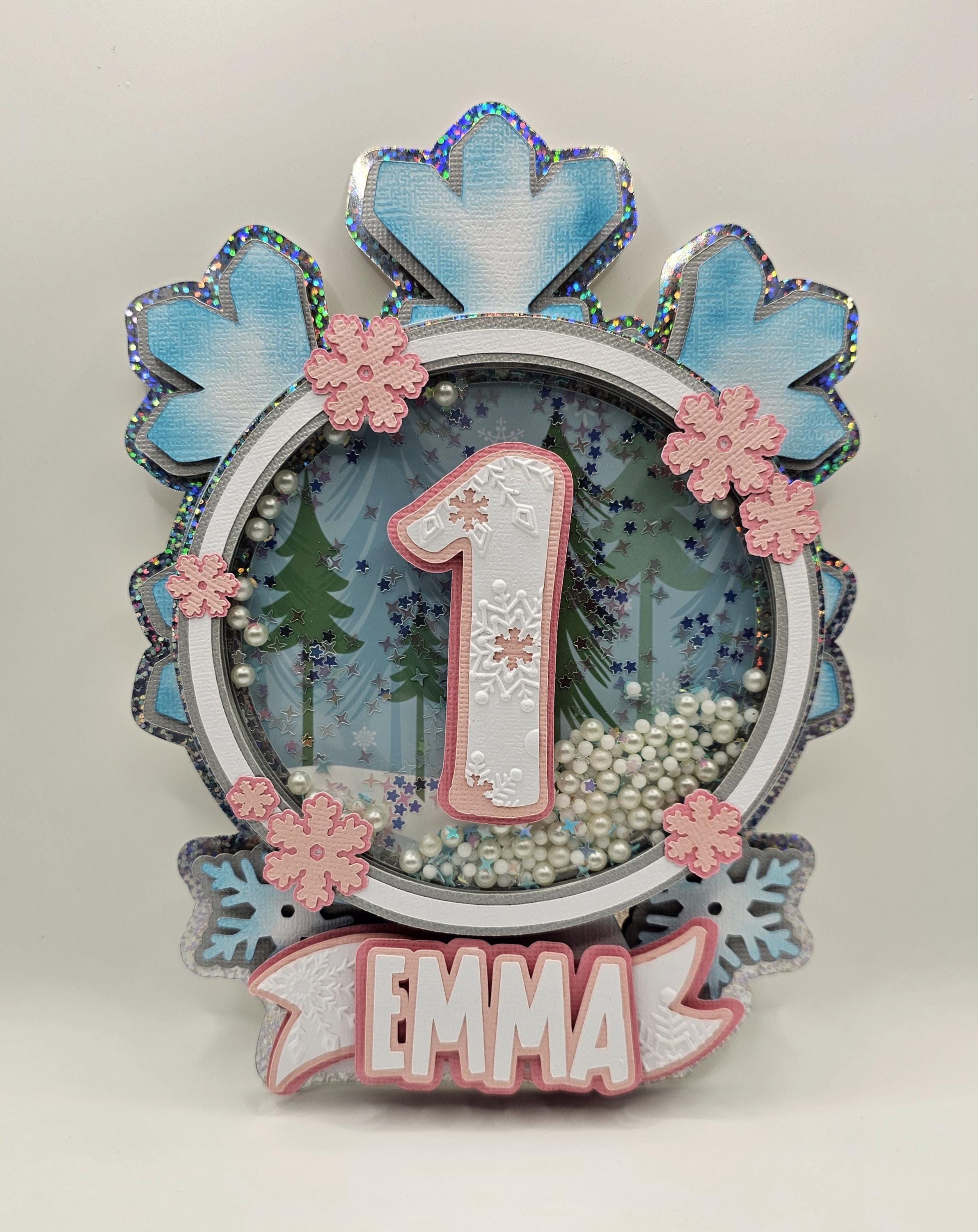 3D Winter Cake Topper, Winter One-derland Topper, Snowglobe Cake Topper ...