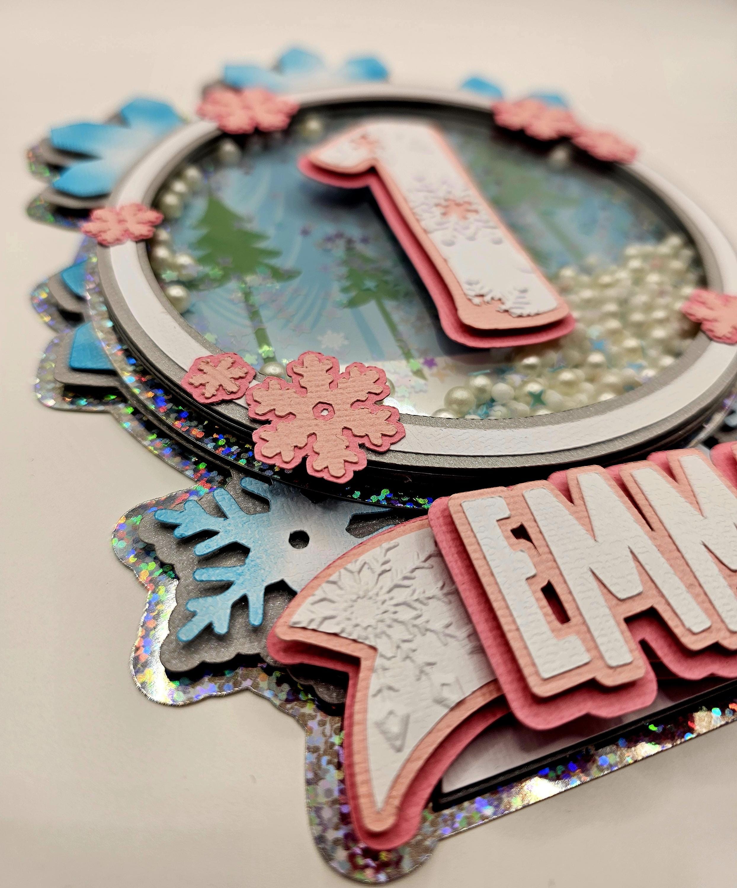 3D Winter Cake Topper, Winter One-derland Topper, Snowglobe Cake Topper ...