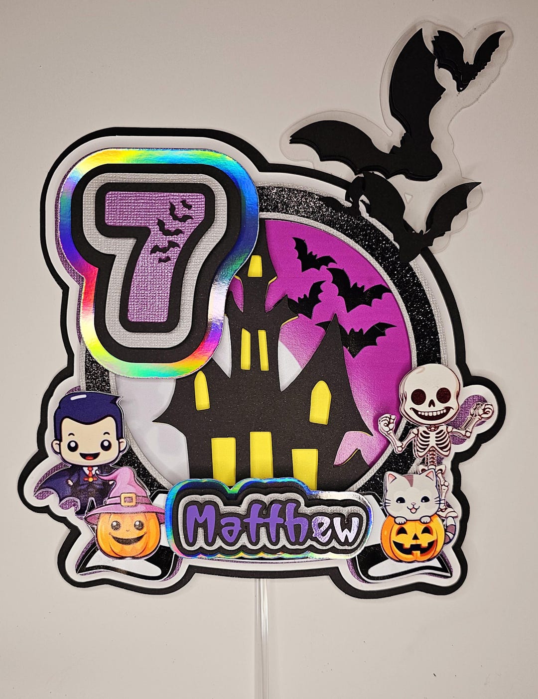 Vampire Birthday Cake Topper: 3D Haunted Halloween Party Decor - Etsy