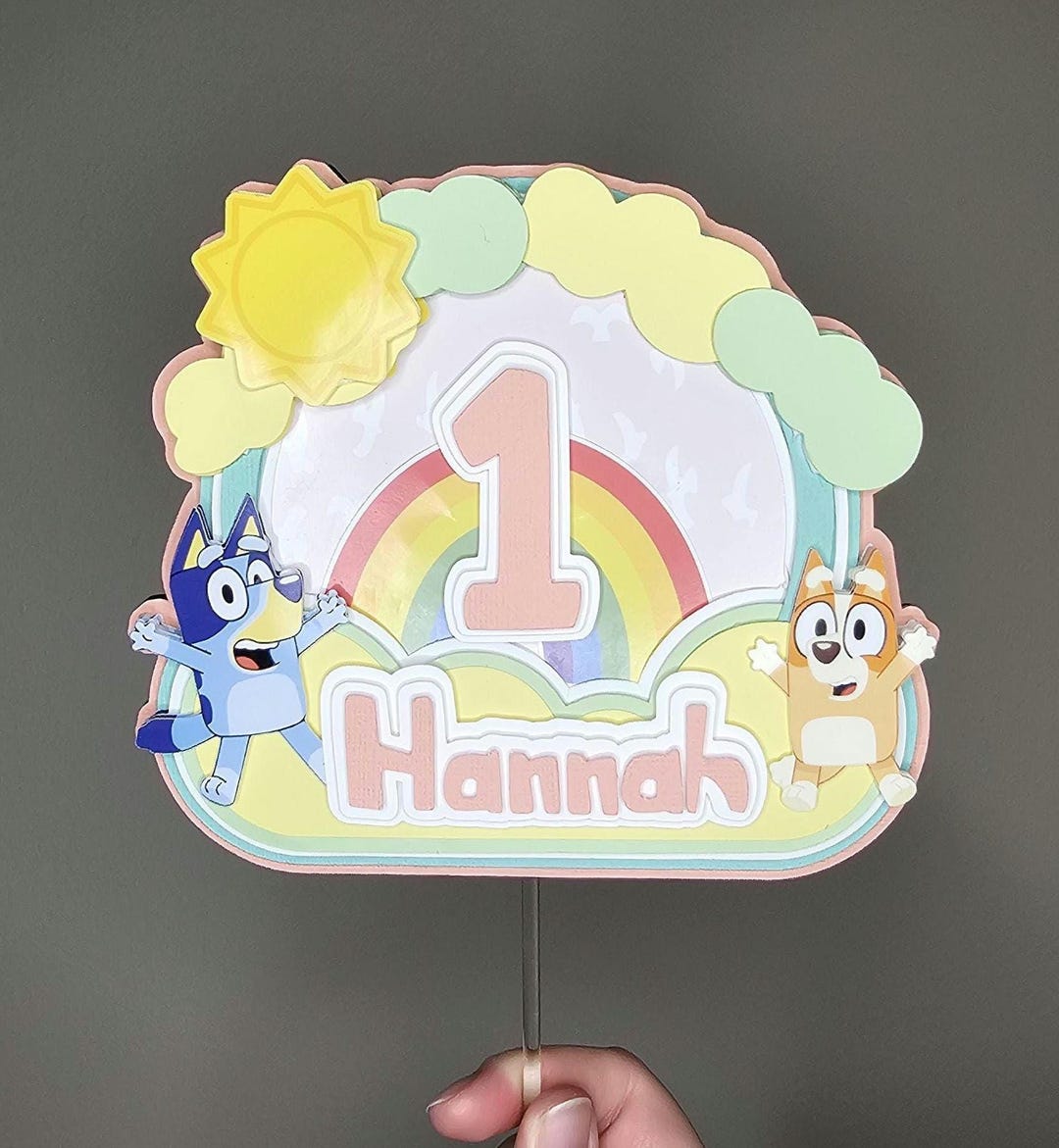 Blue Dog Cake Topper, Cake Topper, 3D Cake Topper, Kids Cake Topper ...