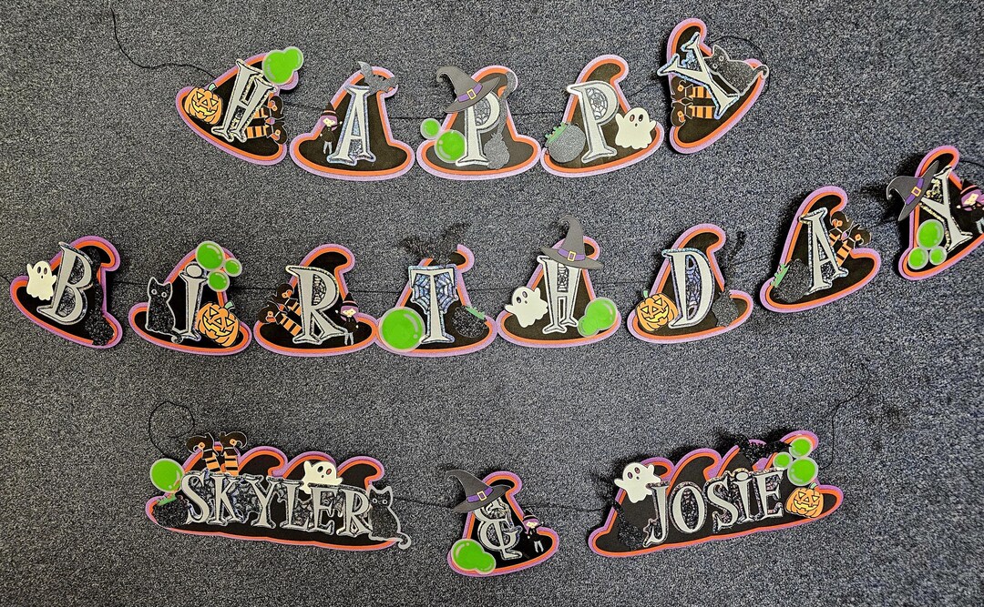Halloween Birthday Banner: Spooky Witch Decor - Etsy