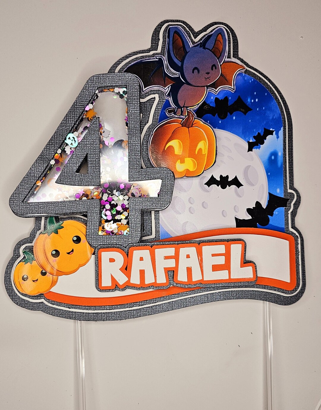 Flying Bat Cake Topper, Pumpkin Cake Topper, Halloween Cake Topper ...