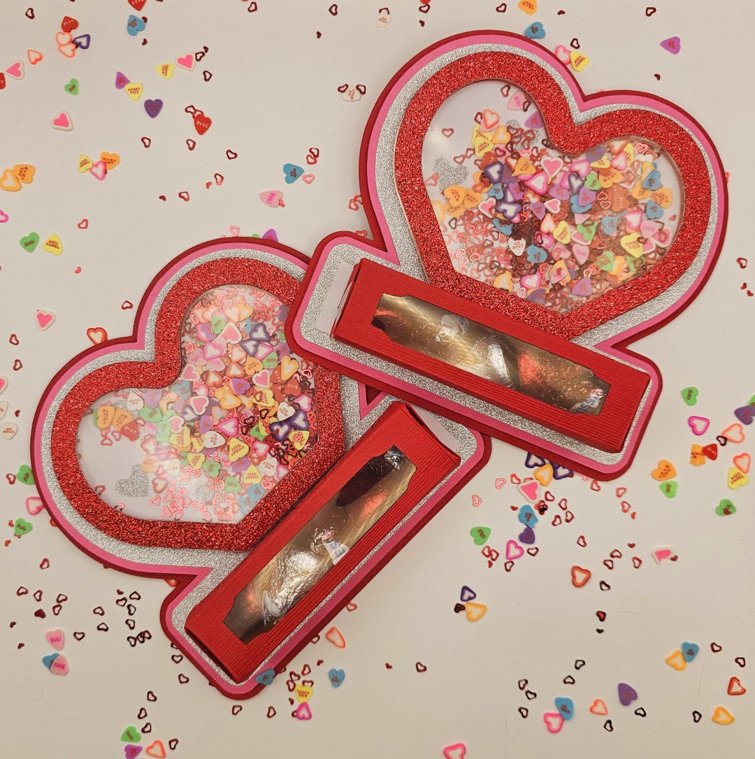 Confetti Heart Candy Boxes. Valentine Heart Candy Boxes. Kiss Candy ...