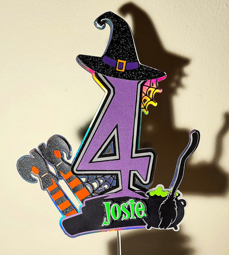 Halloween Themed Cake Topper, Witch Cake Topper, Halloween Birthday ...