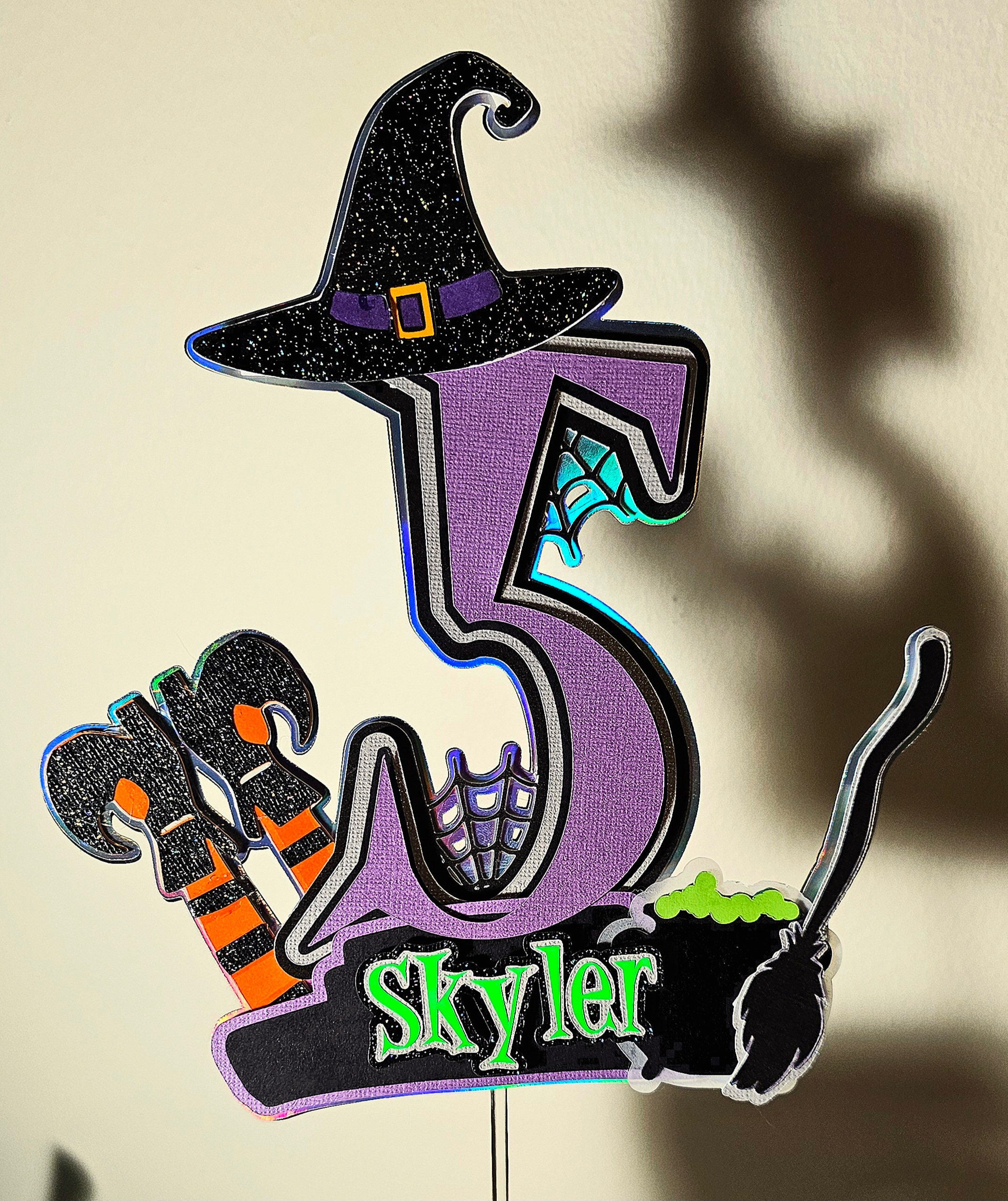 Halloween Themed Cake Topper, Witch Cake Topper, Halloween Birthday ...