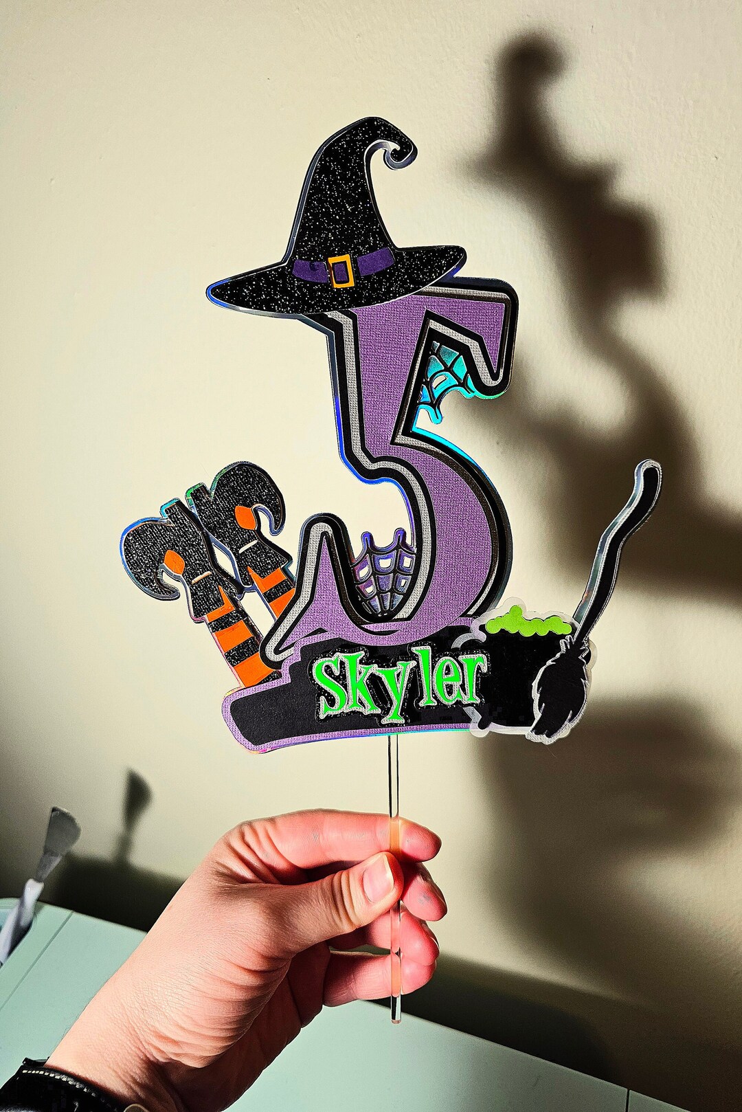 Halloween Themed Cake Topper, Witch Cake Topper, Halloween Birthday ...