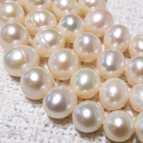 Big Round Freshwater Pearl 9-10mm Round Potato Pearl Natural - Etsy