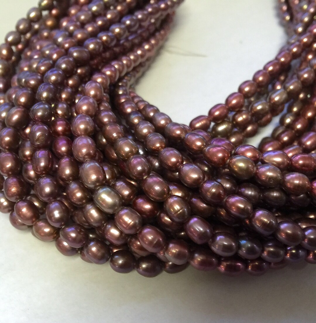 Rice Pearl, Oval Pearl, Freshwater Pearl, Vintage Wine Red Pearl ...