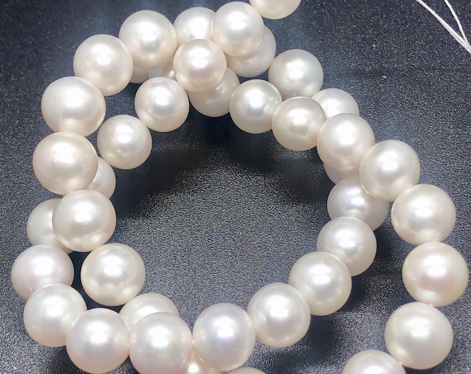 Big Round Freshwater Pearl 9-10mm Round Potato Pearl Natural Ivory ...
