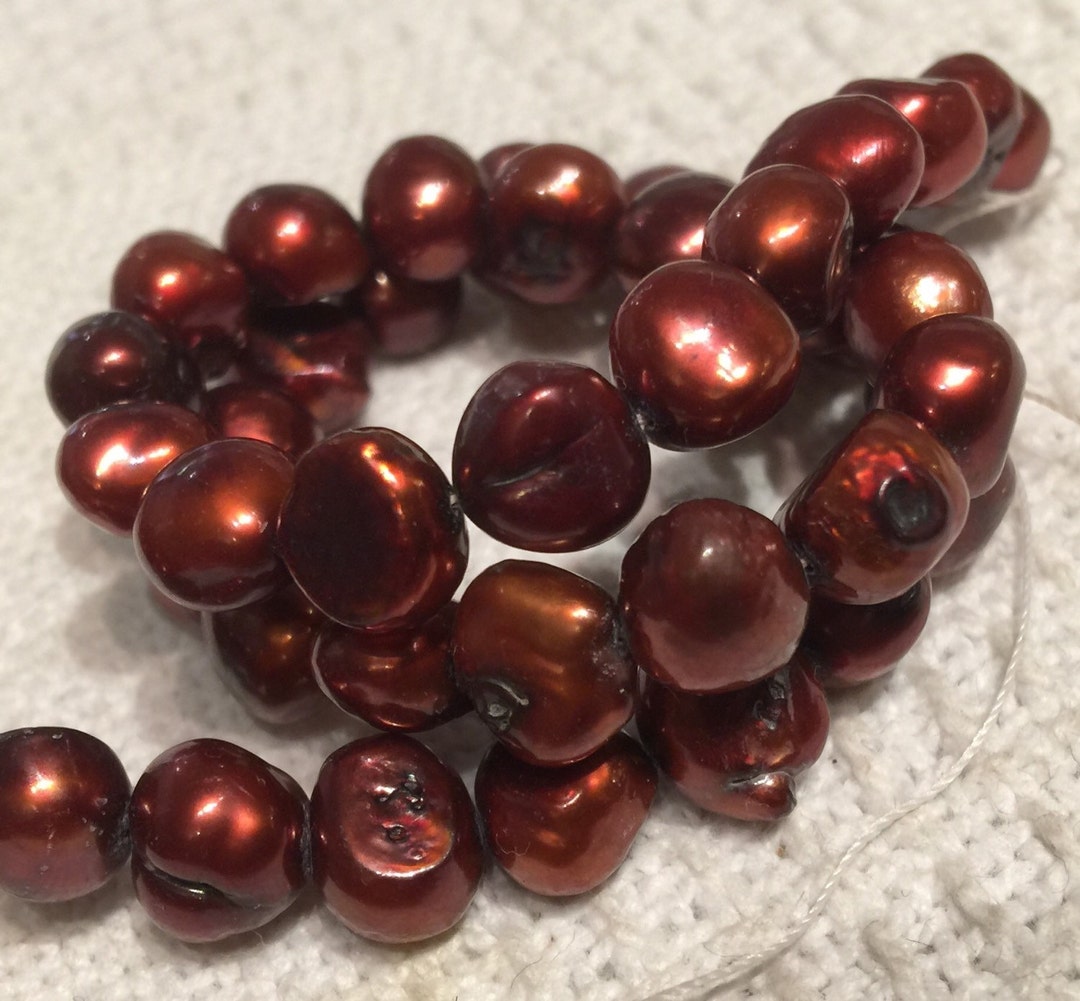 Freshwater Pearl Baroque Pearl Iron Red Large Pearl Nugget 10-11mm ...
