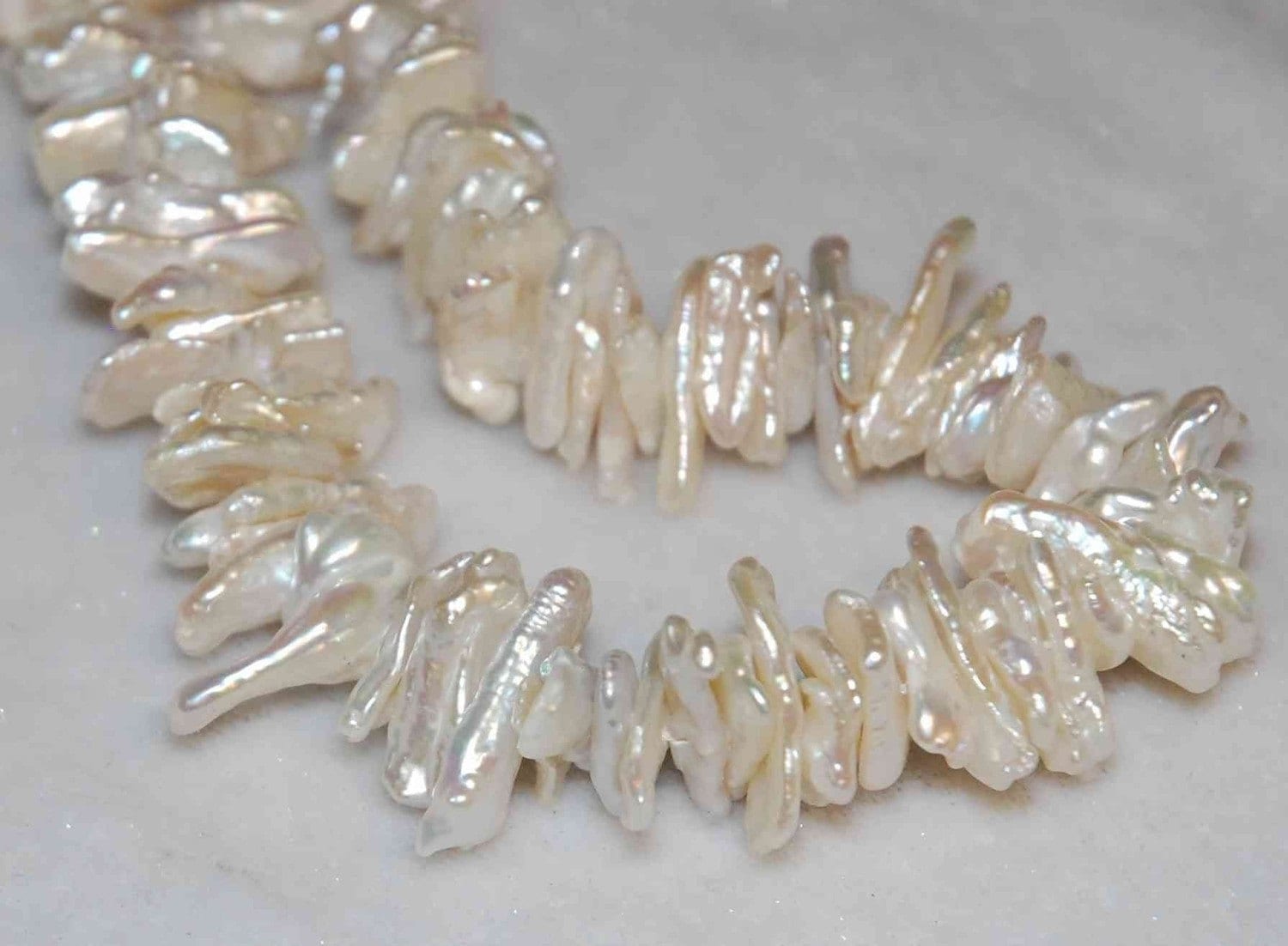 AAA Biwa Stick Pearl Strand: Ivory Grey Natural Pearl Beads - Etsy