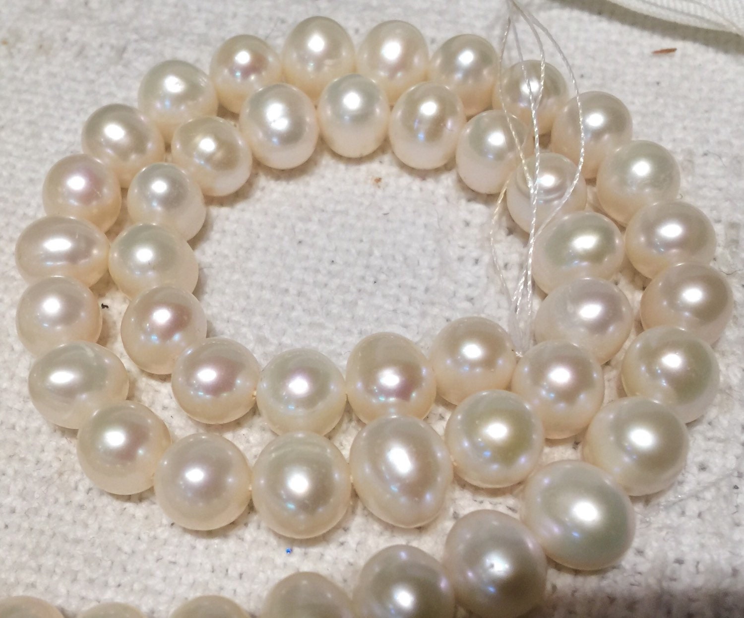 Big Round Freshwater Pearl 9-10mm Round Potato Pearl Natural Ivory ...
