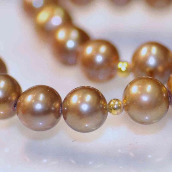 Champagne Pearl Necklace - Etsy