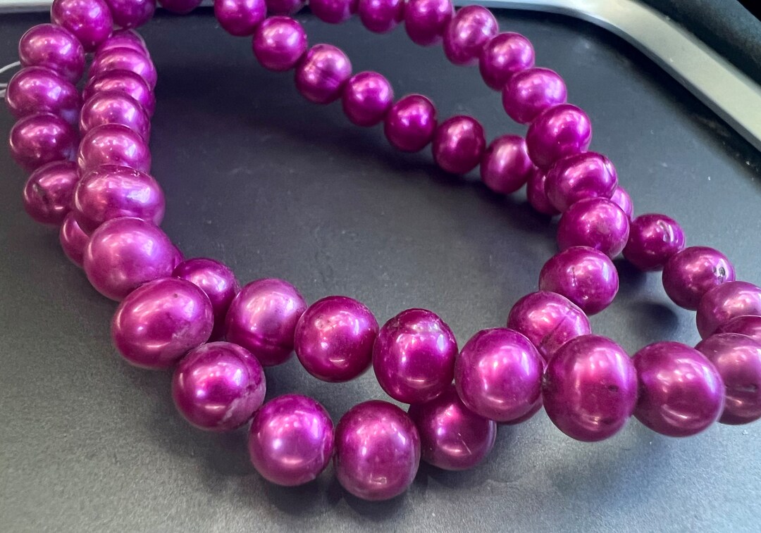 AA 7-8mm Full Strand 15" Spring Red Violet Color Red Fuchsia Color ...